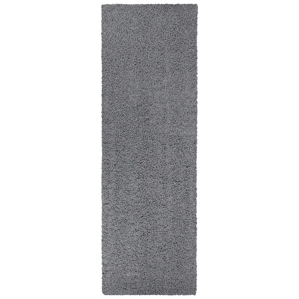 Mainstays Traditional Solid Gray Shag Indoor Runner Rug, 2' x 6 ...