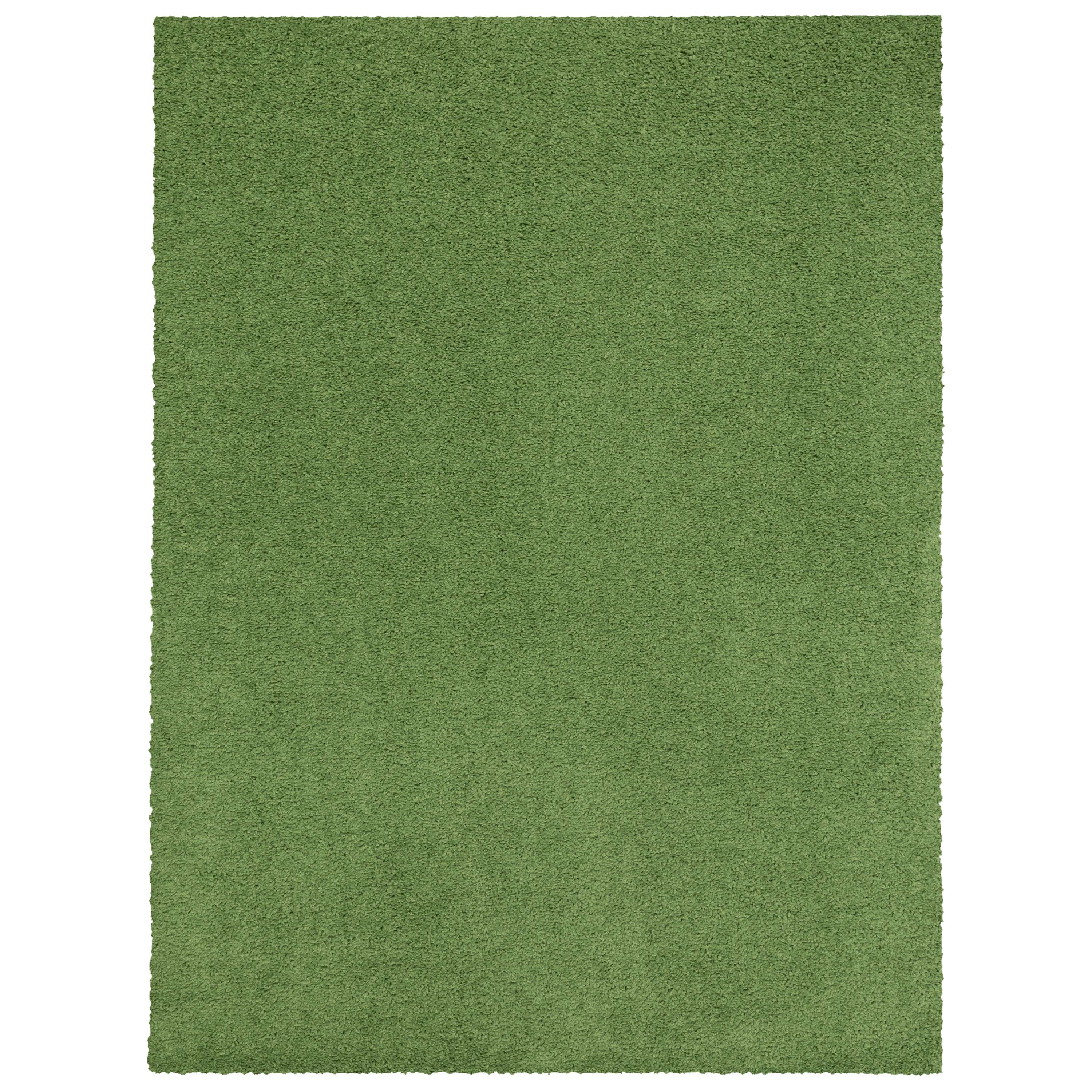Mainstays Traditional Solid Green Shag Indoor Area Rug, 7' x 10 ...