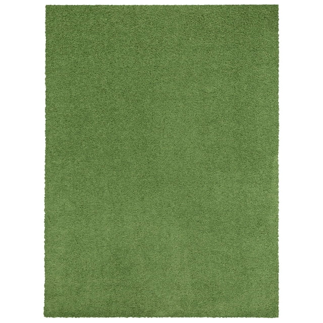 Mainstays Traditional Solid Green Shag Indoor Area Rug, 7' x 10 ...