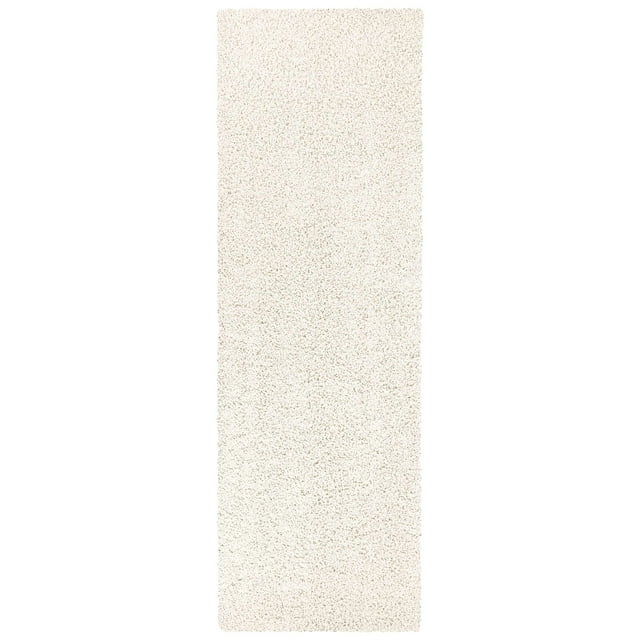 Mainstays Traditional Solid Ivory Shag Indoor Runner Rug, 2' x 6 ...
