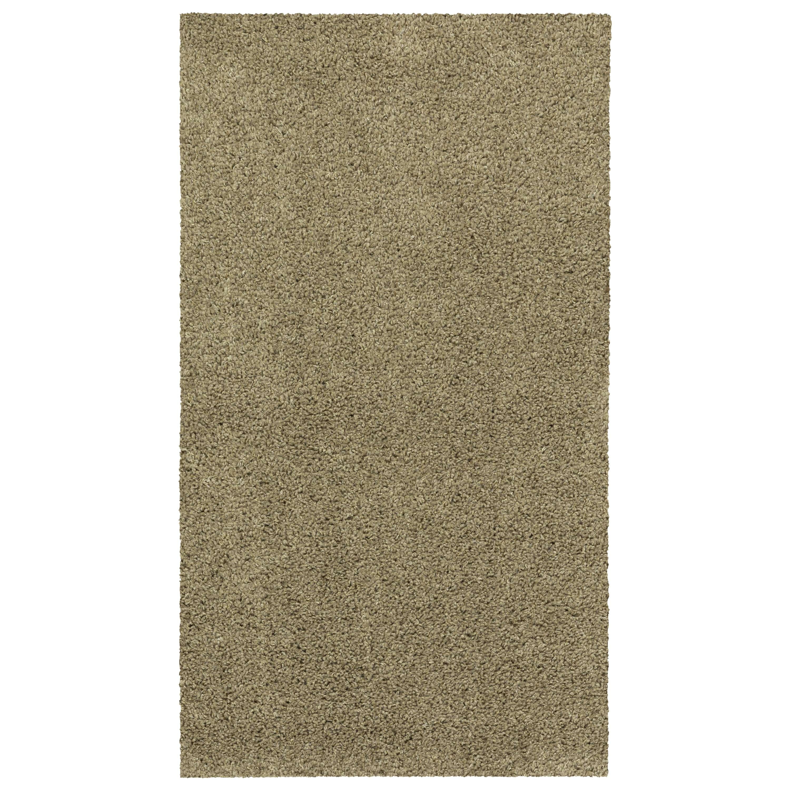 Mainstays Solid Mushroom Tan Shag Indoor Accent Rug 1'8 x 2'10 Skid ...