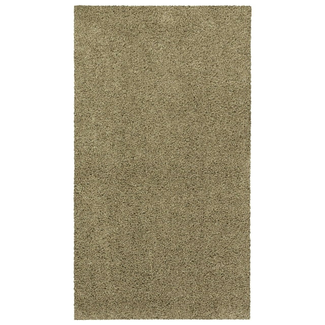 Mainstays Solid Mushroom Tan Shag Indoor Accent Rug 1'8 x 2'10 Skid ...