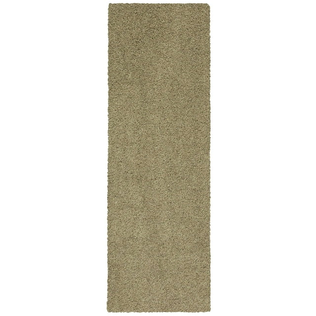 Mainstays Traditional Solid Mushroom Tan Shag Indoor Runner Rug, 2' x 6 ...