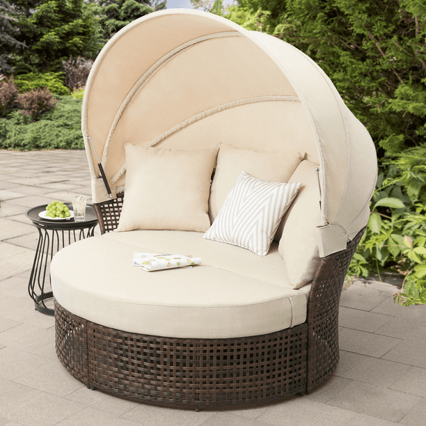 Mainstays Tuscany Ridge 2-Piece Outdoor Daybed with Retractable Canopy ...