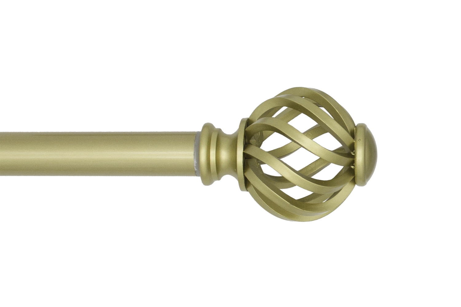Mainstays Gold ¾ Inch Twist Cage Single Curtain Rod, 30 to 84 Inches ...