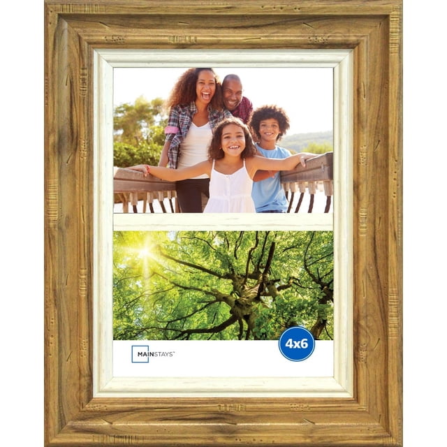 Mainstays Wide 2-Opening 4" x 6" Oak Photo Frame - Walmart Business ...