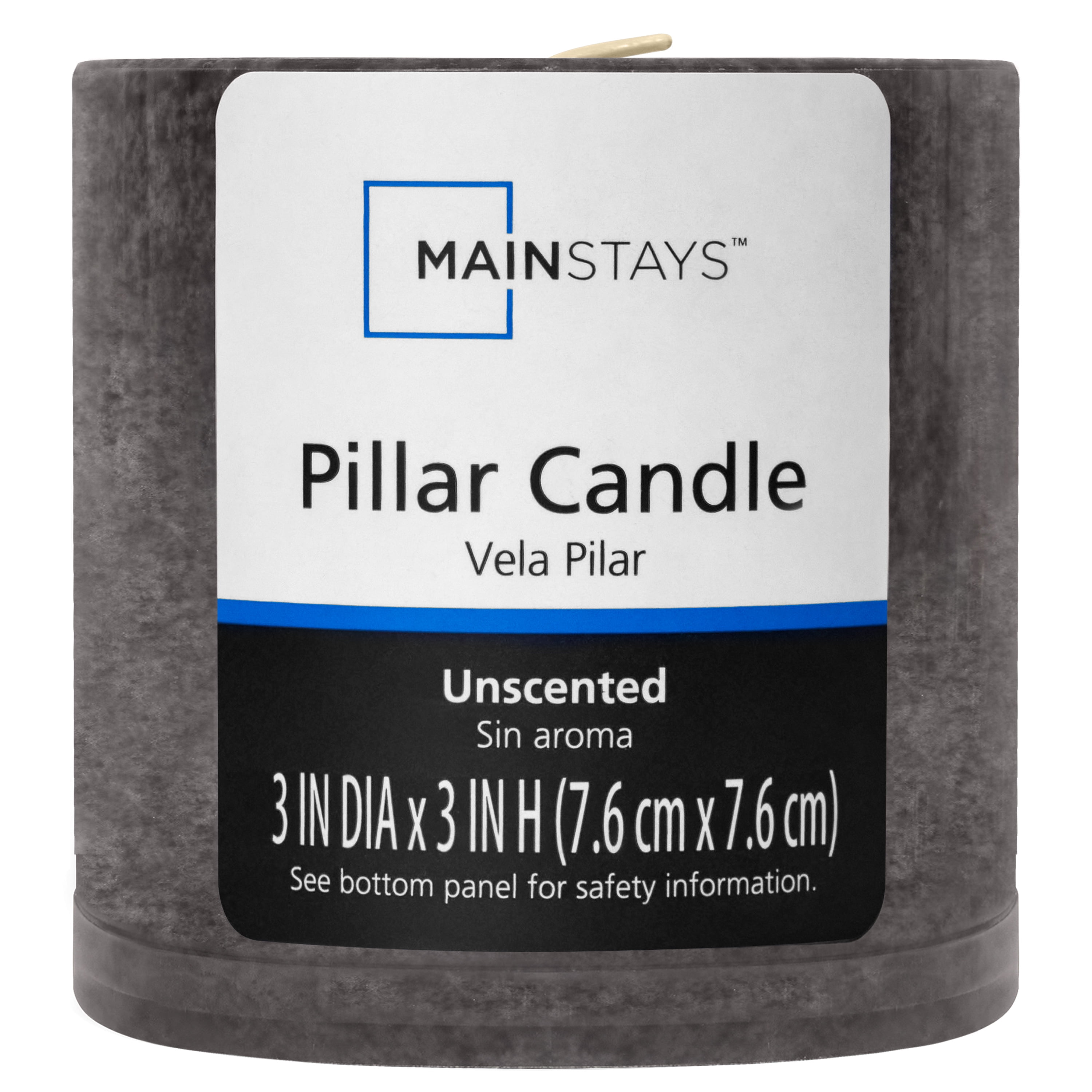 Mainstays Dark Gray Mottled Pillar Candles 3x3inch - Walmart.com