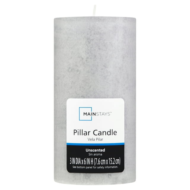 Mainstays Unscented Decorative Mottled Pillar Candles, 3x6inch Tall ...