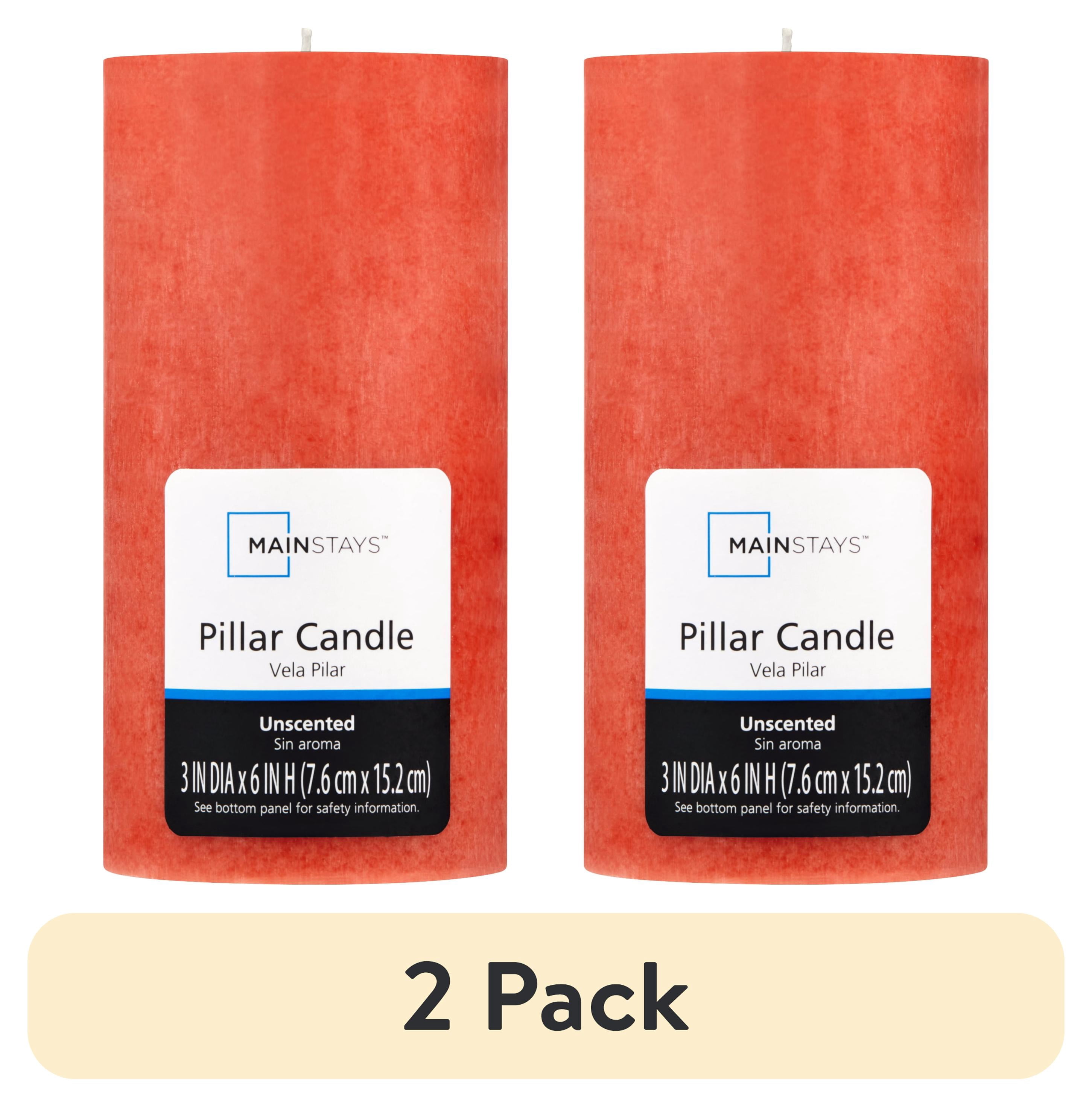 Red Mottled Pillar Candles - 3x6inch - Unscented - Walmart.com