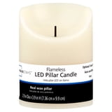 Mainstays Unscented Flameless LED Candle Ivory 3x4 inch Safe Battery ...