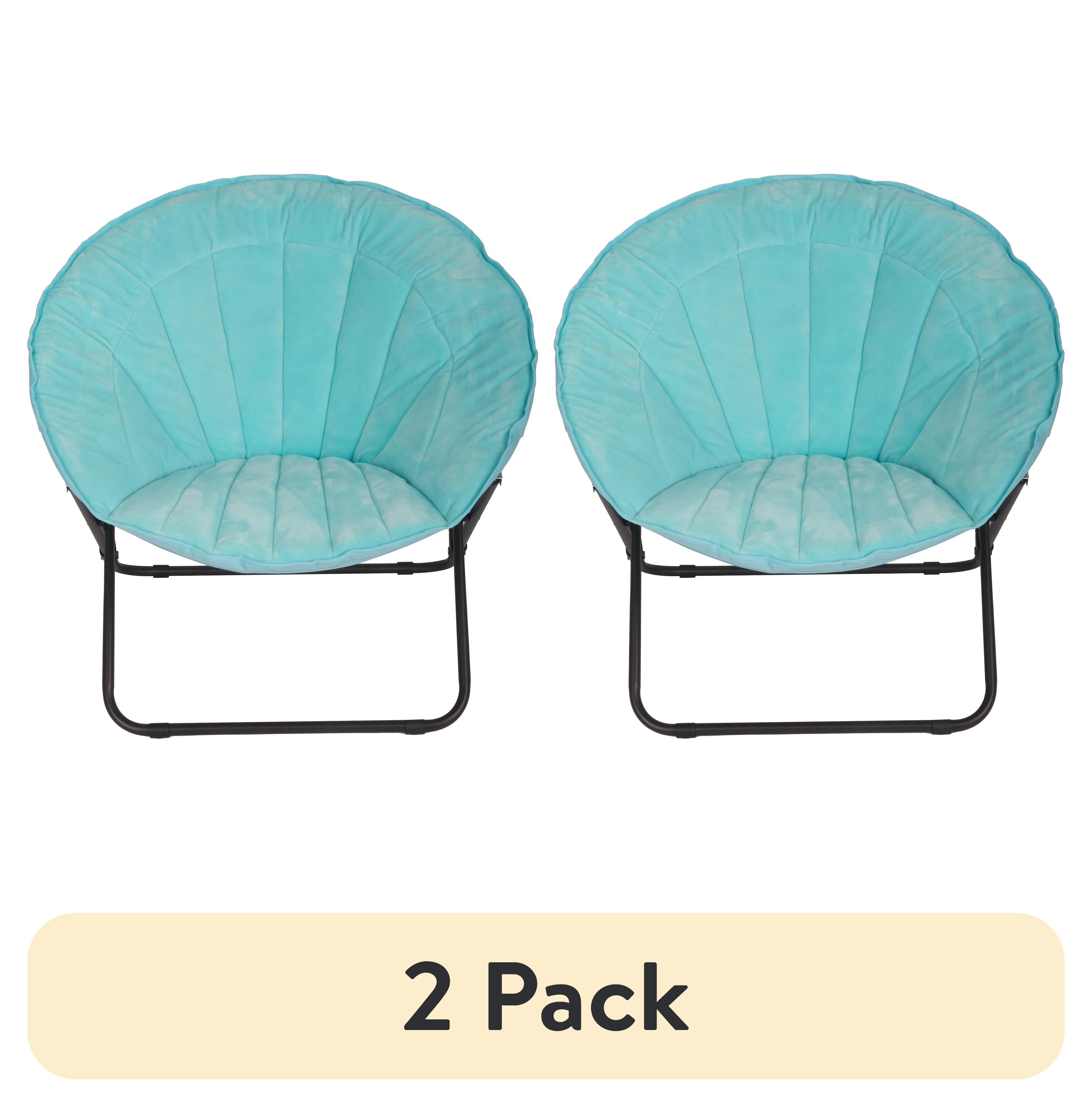 (2 pack) Mainstays Velvet Seashell Saucer Chair for Kids and Teens ...