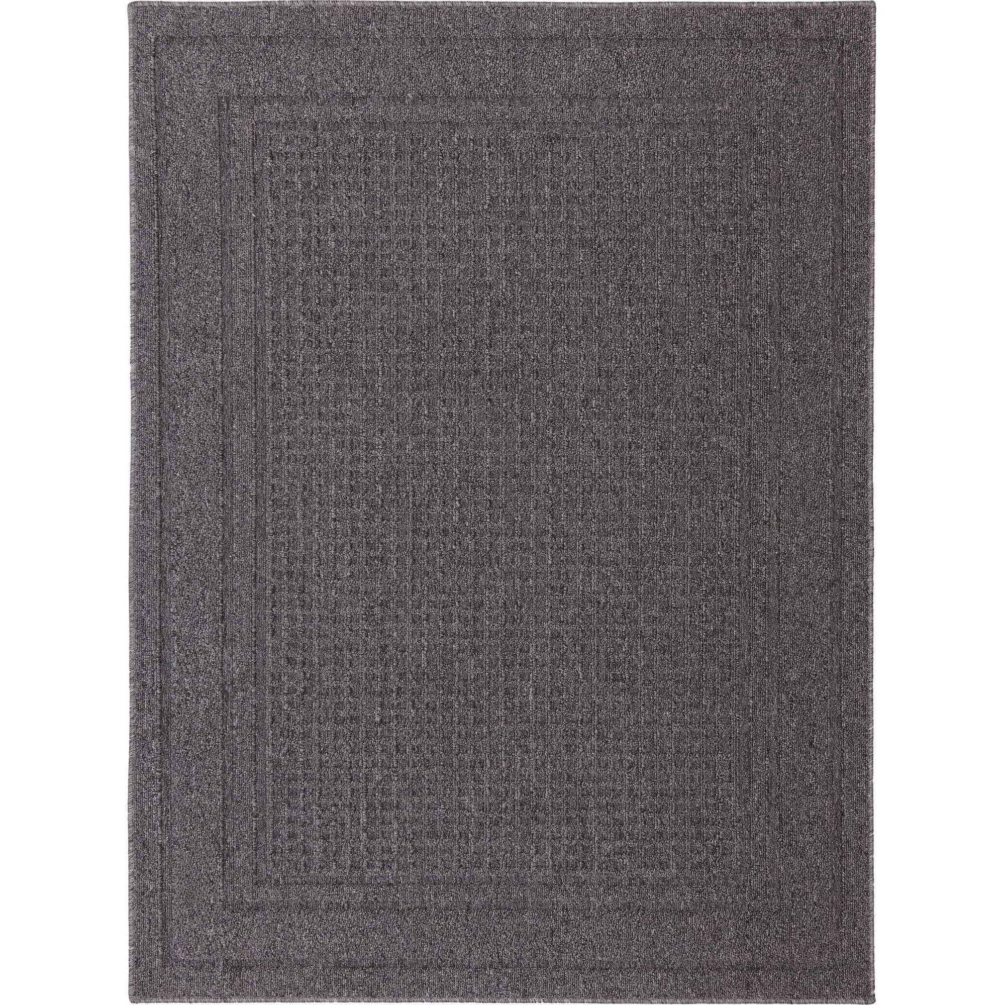 Mainstays Charcoal Olefin Waffle Tufted Area Rug 5' x 7' Stain ...