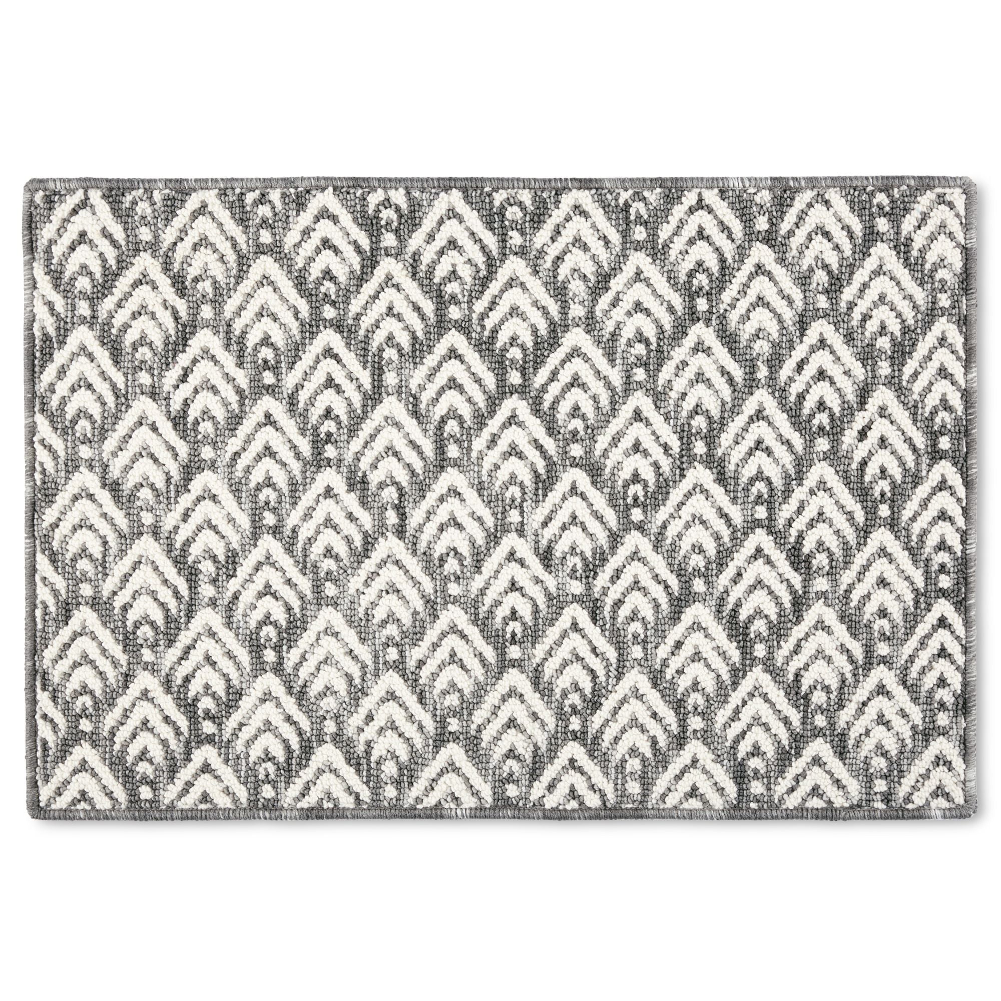 MS - MAINSTAYS Walker Woven Fabric Mat 18x27 Grey Polyester Modern ...