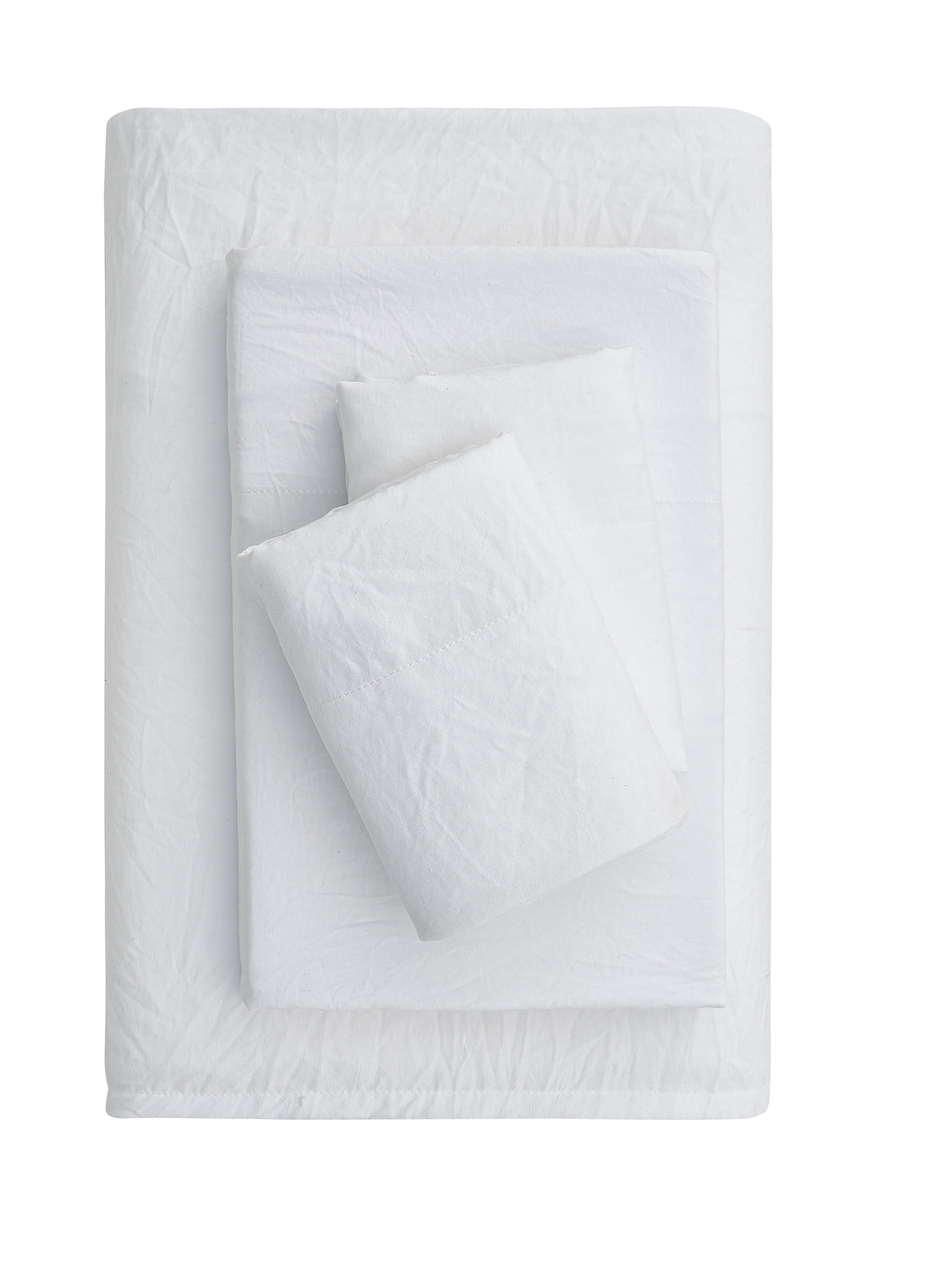 Mainstays Washed Ultra Soft Microfiber Bed Sheet Set Full Arctic White ...