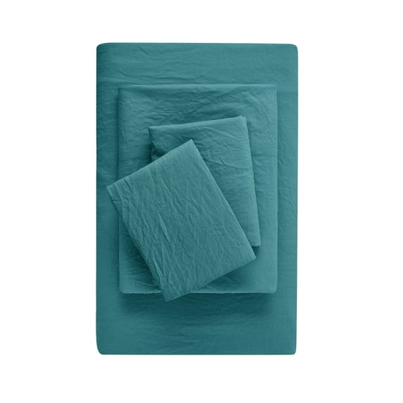 Mainstays Washed Ultra Soft Microfiber Bed Sheet Set, Full, Cool Water ...