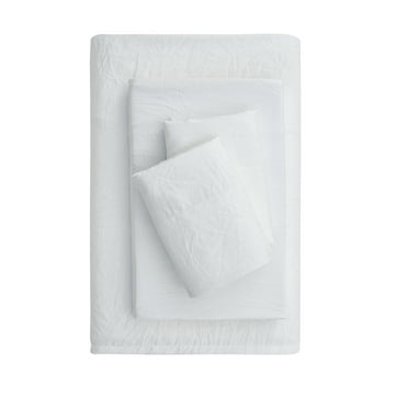 Mainstays 4-Piece 300 Thread Count Beige Cotton Blend Percale Bed Sheet ...