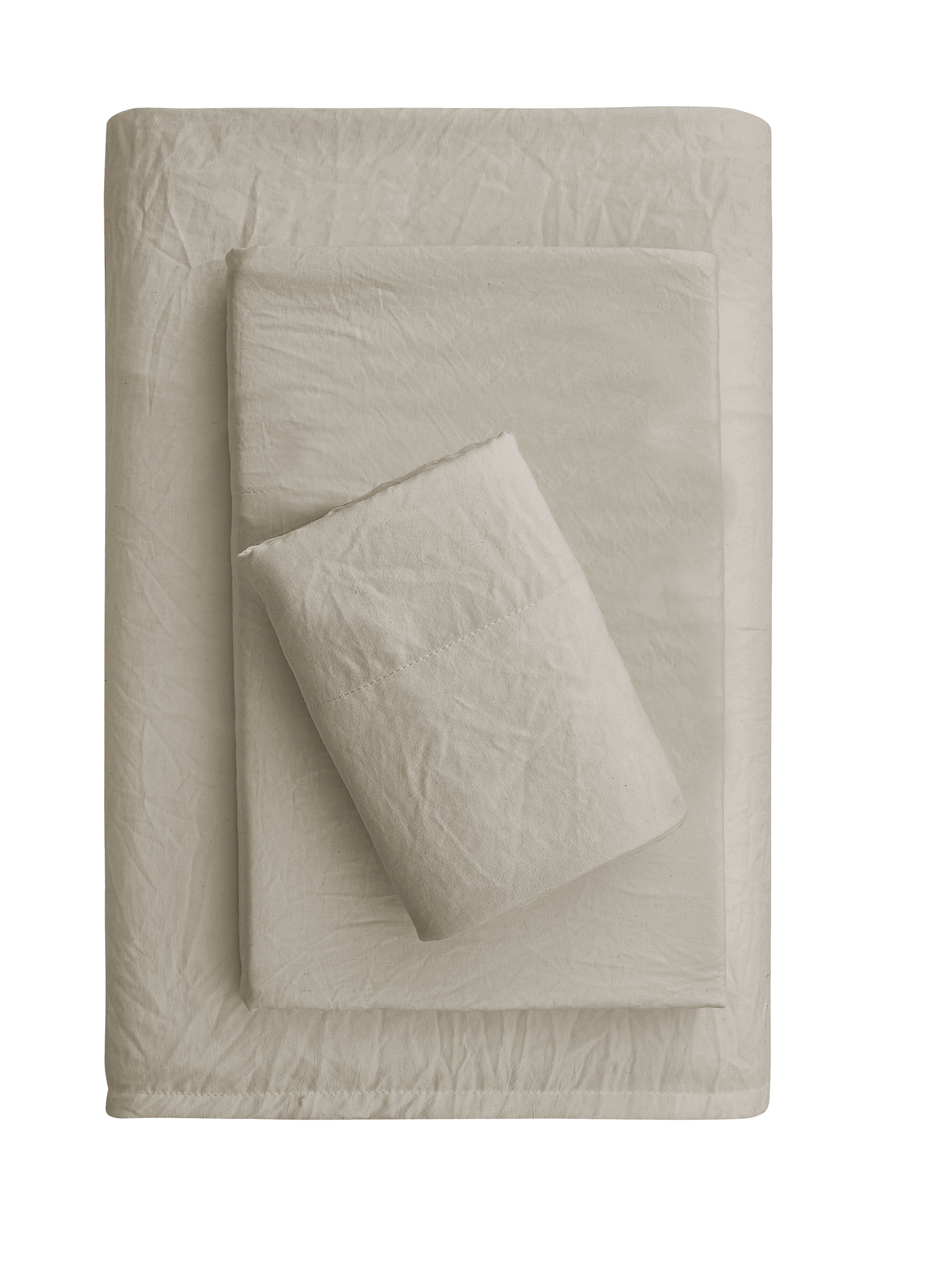 Mainstays Washed Ultra Soft Microfiber Bed Sheet Set, Twin-XL, Papyrus ...