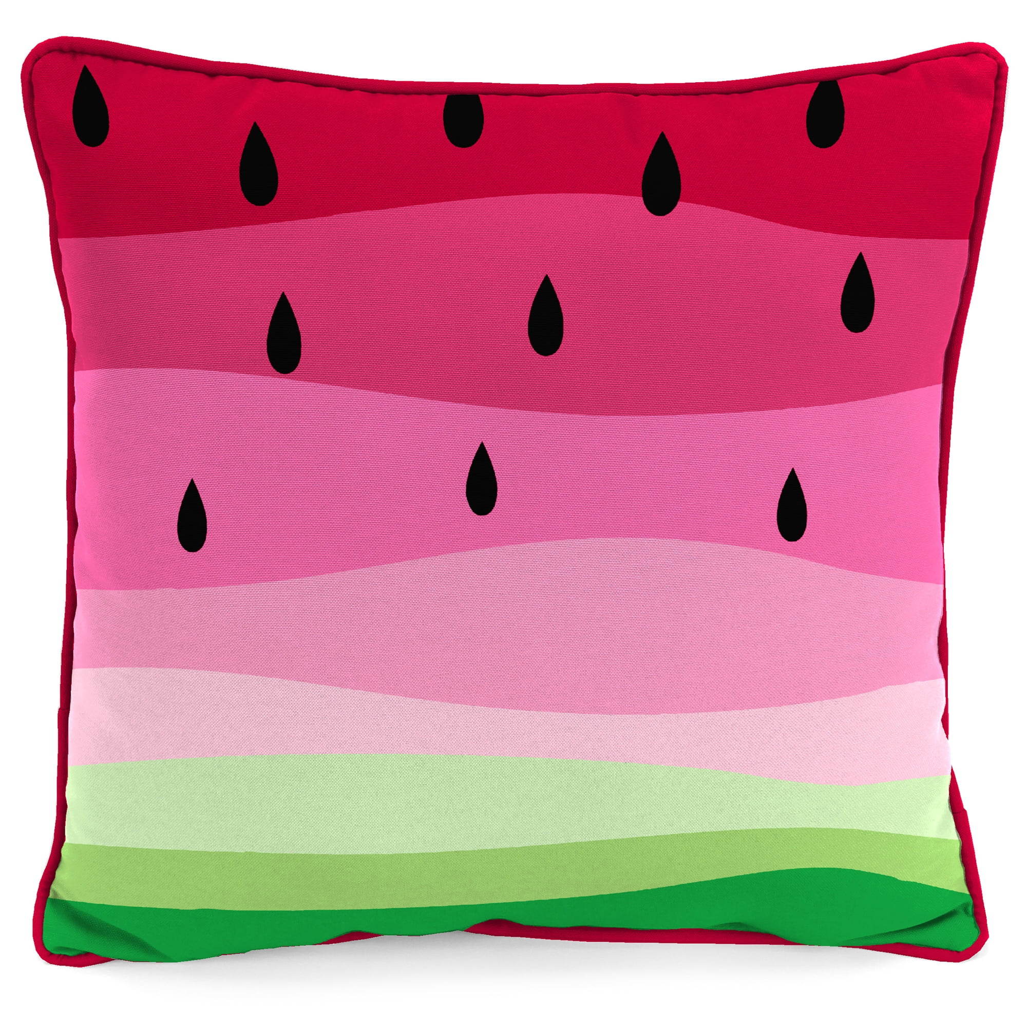 Mainstays Watermelon Ombre Outdoor Throw Pillow, 16", Pink and Green ...