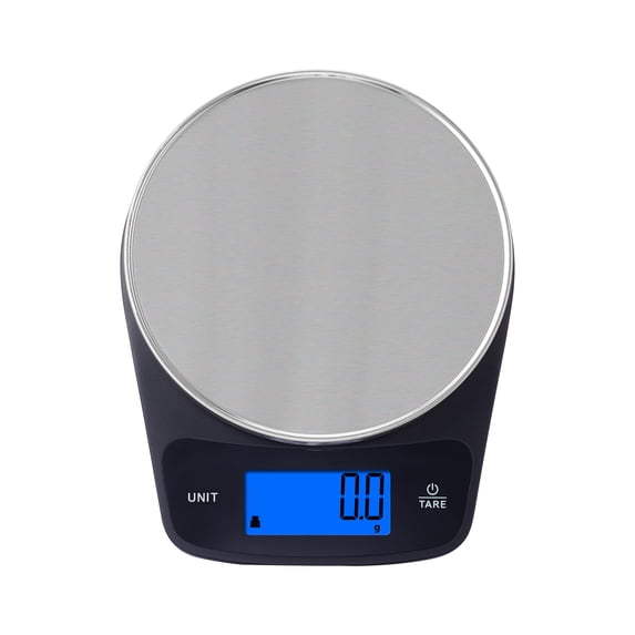 Mainstays Waterproof Digital Kitchen Scale with Blue Backlit, Black ...