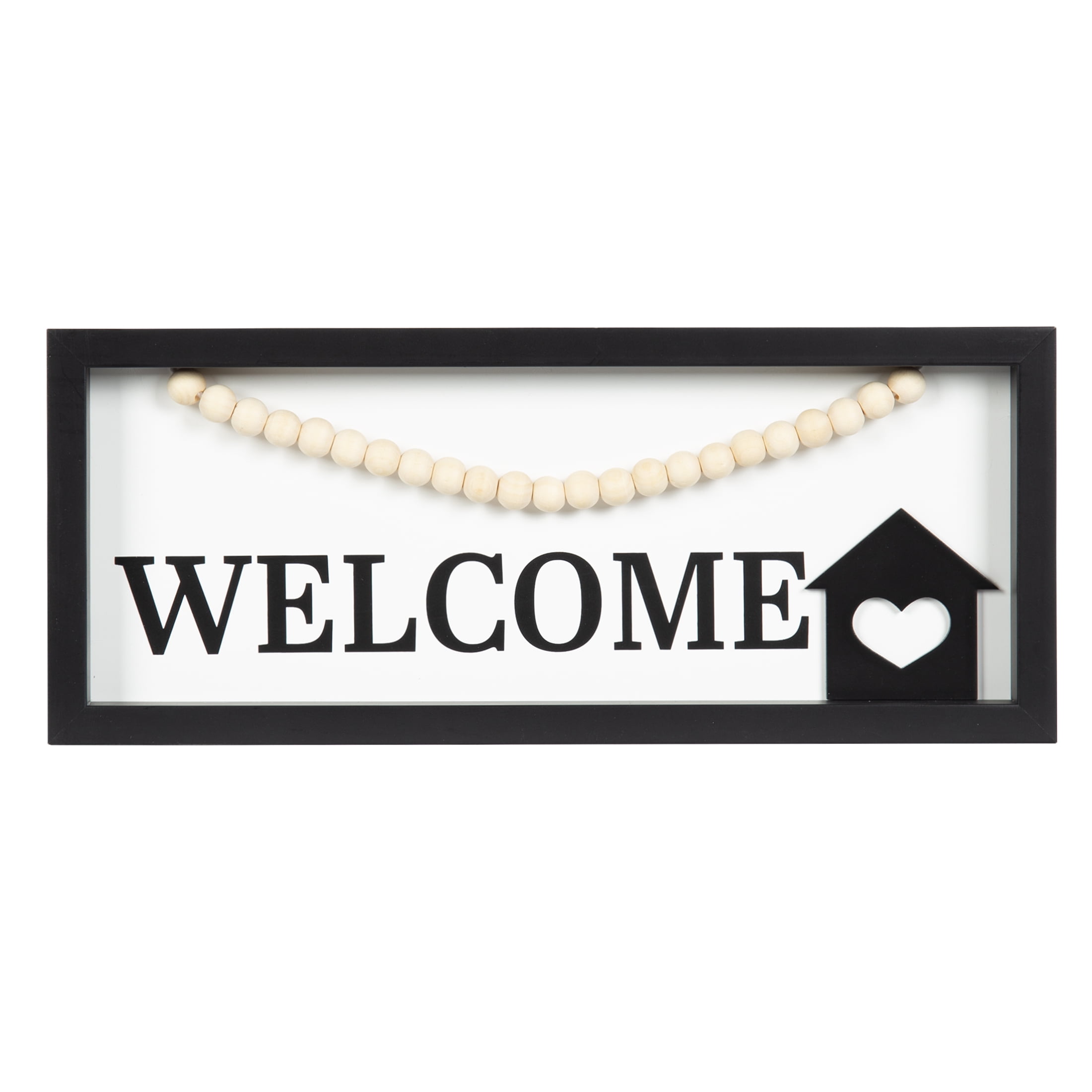 Mainstays Welcome Wood Sign with Beads Tabletop Decorative Home Decor ...