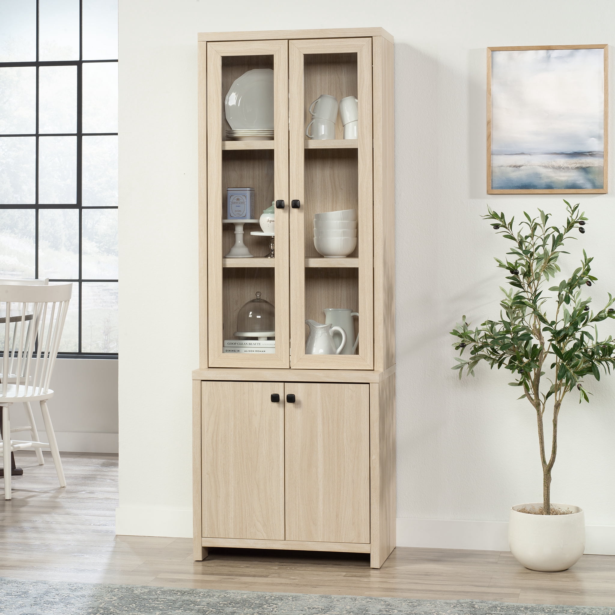 Open Box Mainstays Westley China Cabinet, Spring Pine Finish - Walmart.com