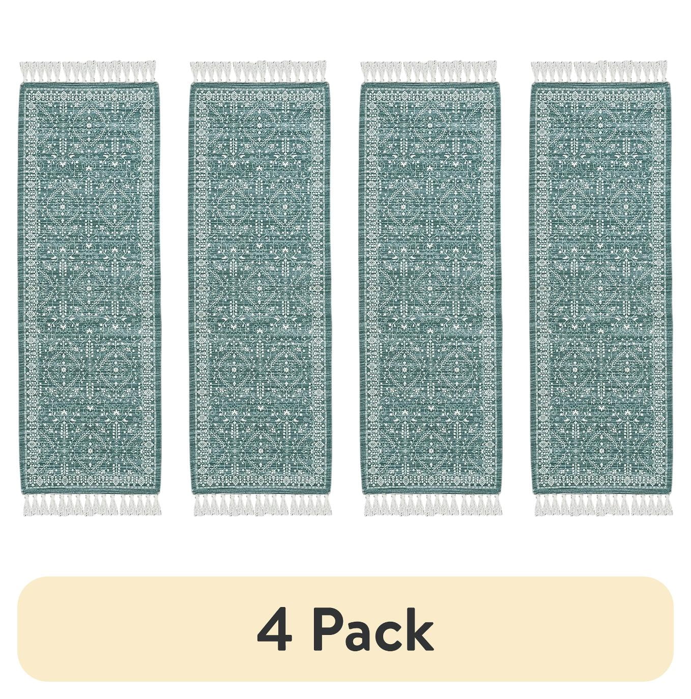 (4 pack) Mainstays Wexford Vintage Indoor Runner Rug, Teal, 20” x 60 ...