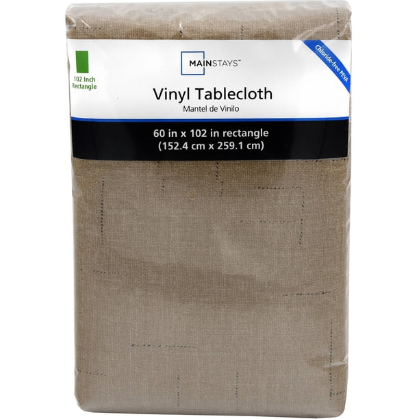 Mainstays Wexler Fabric Tablecloth, Brown, 60"W x 102"L, Available in ...
