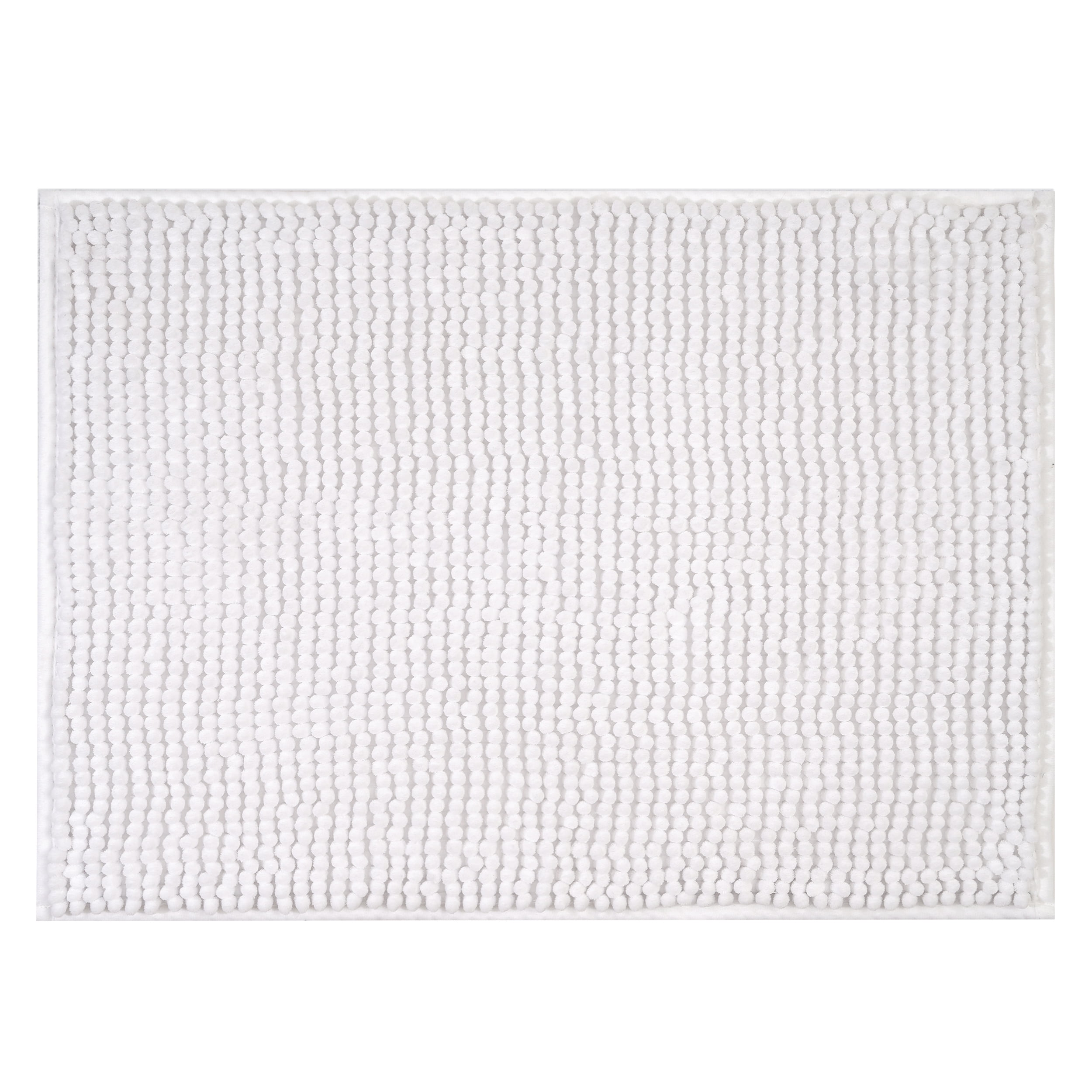 Mainstays White 2-Piece Chenille Noodle 17"x 24" Bath Rug Set - Walmart.com
