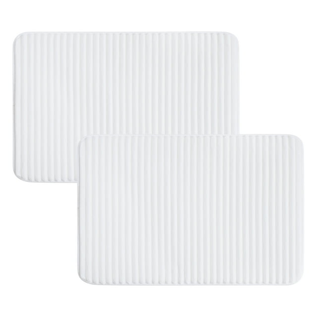 Mainstays White 2-Piece Performance Foam Bath Rug Set - Soft, Absorbent ...