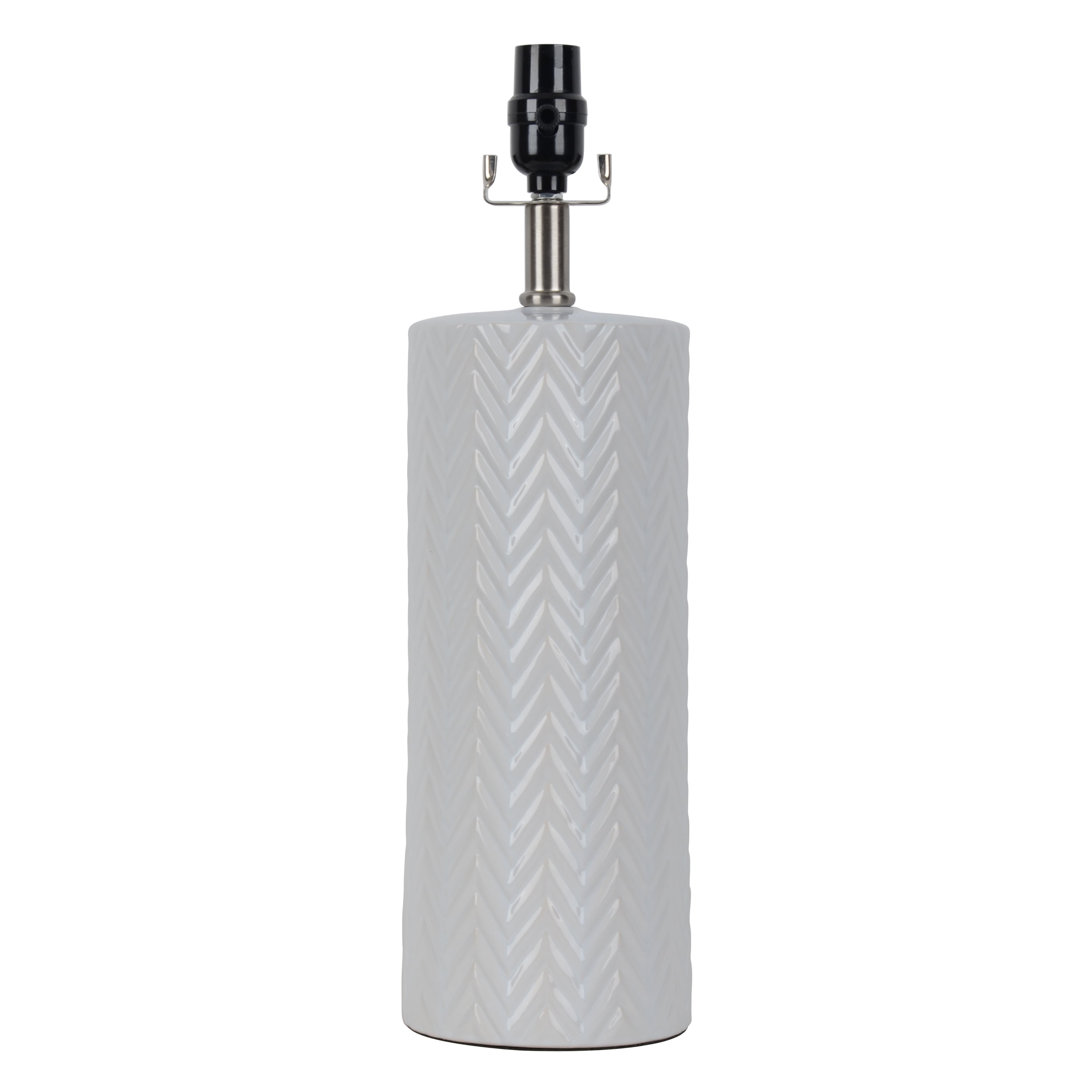 Mainstays White Herringbone Ceramic Lamp Base - Walmart.com