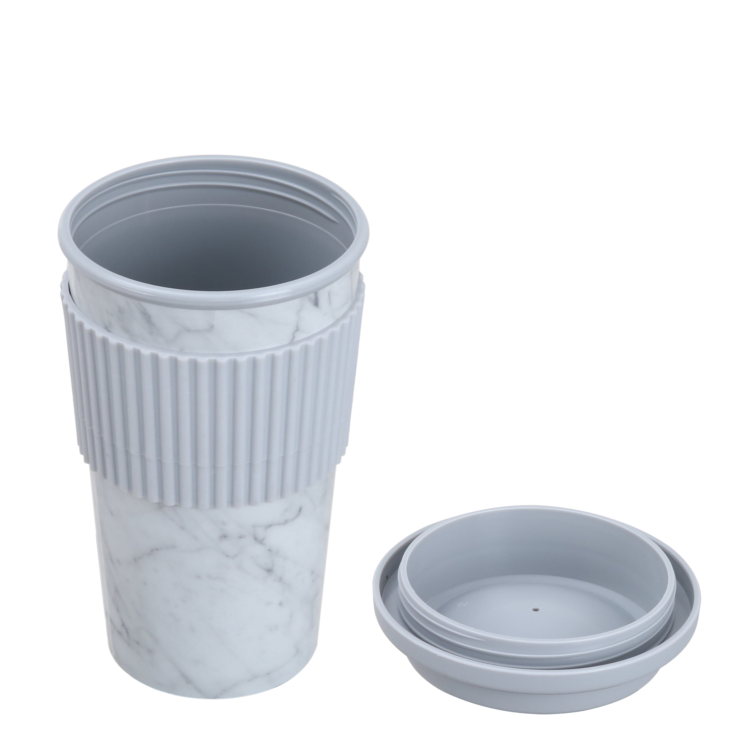 Mainstays White Marble 18oz Travel Cup - BPA Free - Walmart.com