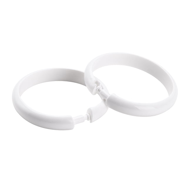Mainstays White Plastic Durable O-Shaped Shower Curtain Rings, 12 Count ...