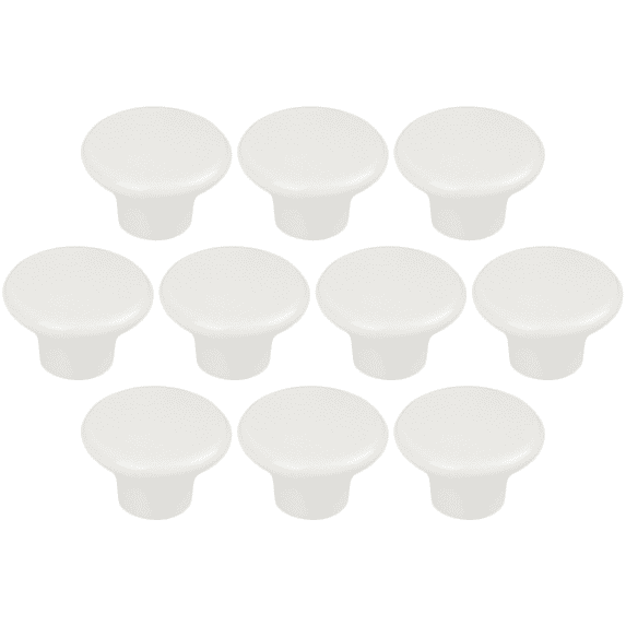 Mainstays White Round Mushroom Knob 10 Pack Plastic for Cabinets ...