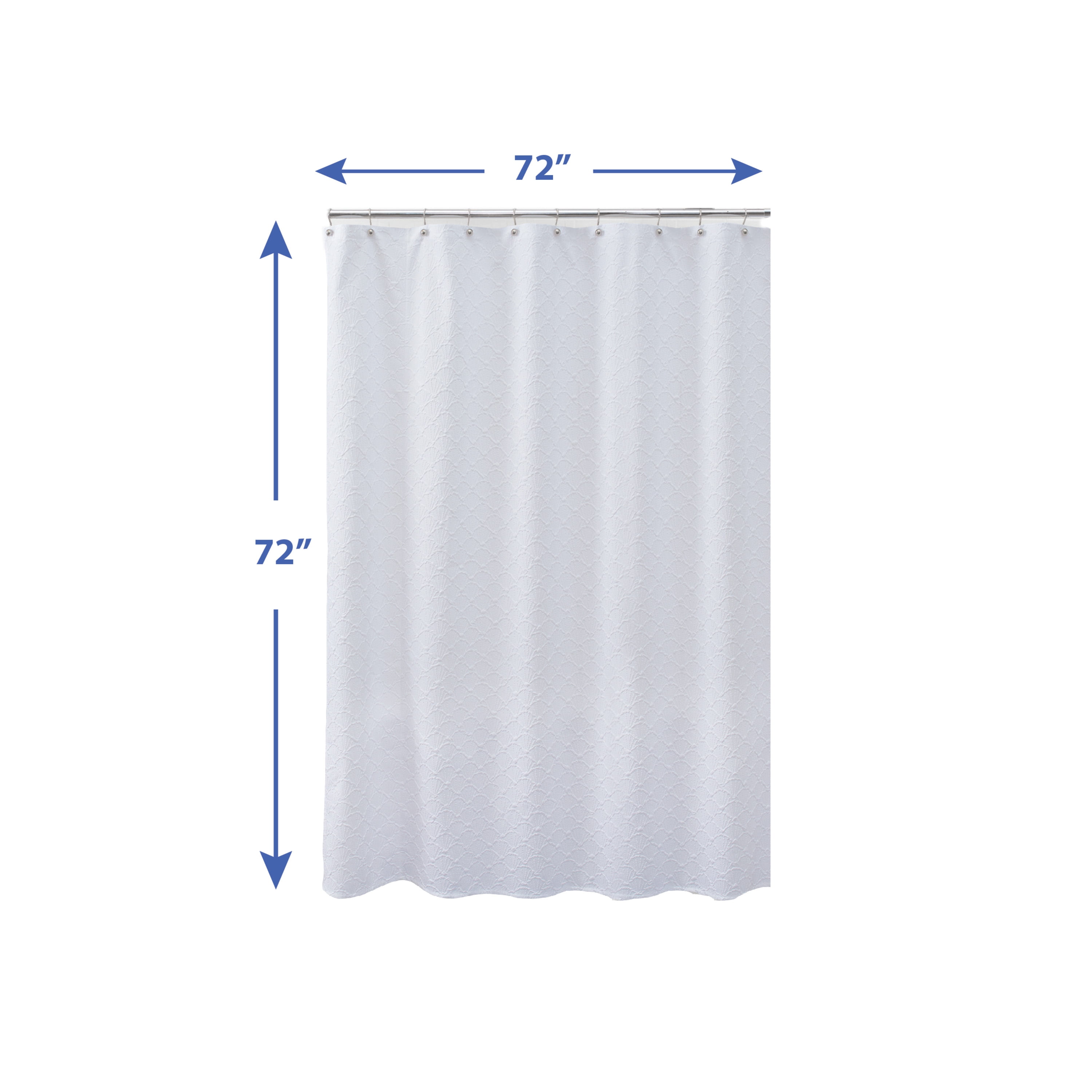 Mainstays White Shell Shower Curtain, Polyester, White - Walmart.com