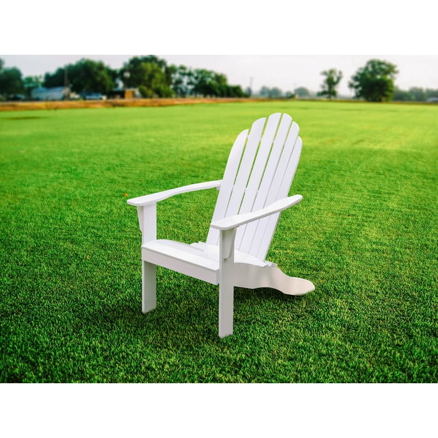 Mainstays Wooden Outdoor Adirondack Chair, White Finish, Solid Hardwood ... Mainstays Wooden Outdoor Adirondack Chair, White Finish, Solid Hardwood ...