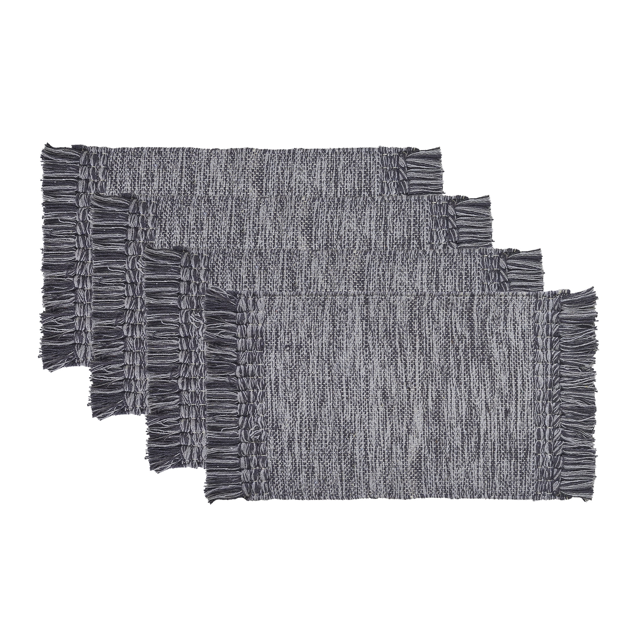 Mainstays Woven Fringe Placemats Grey Table Mats - Walmart.com