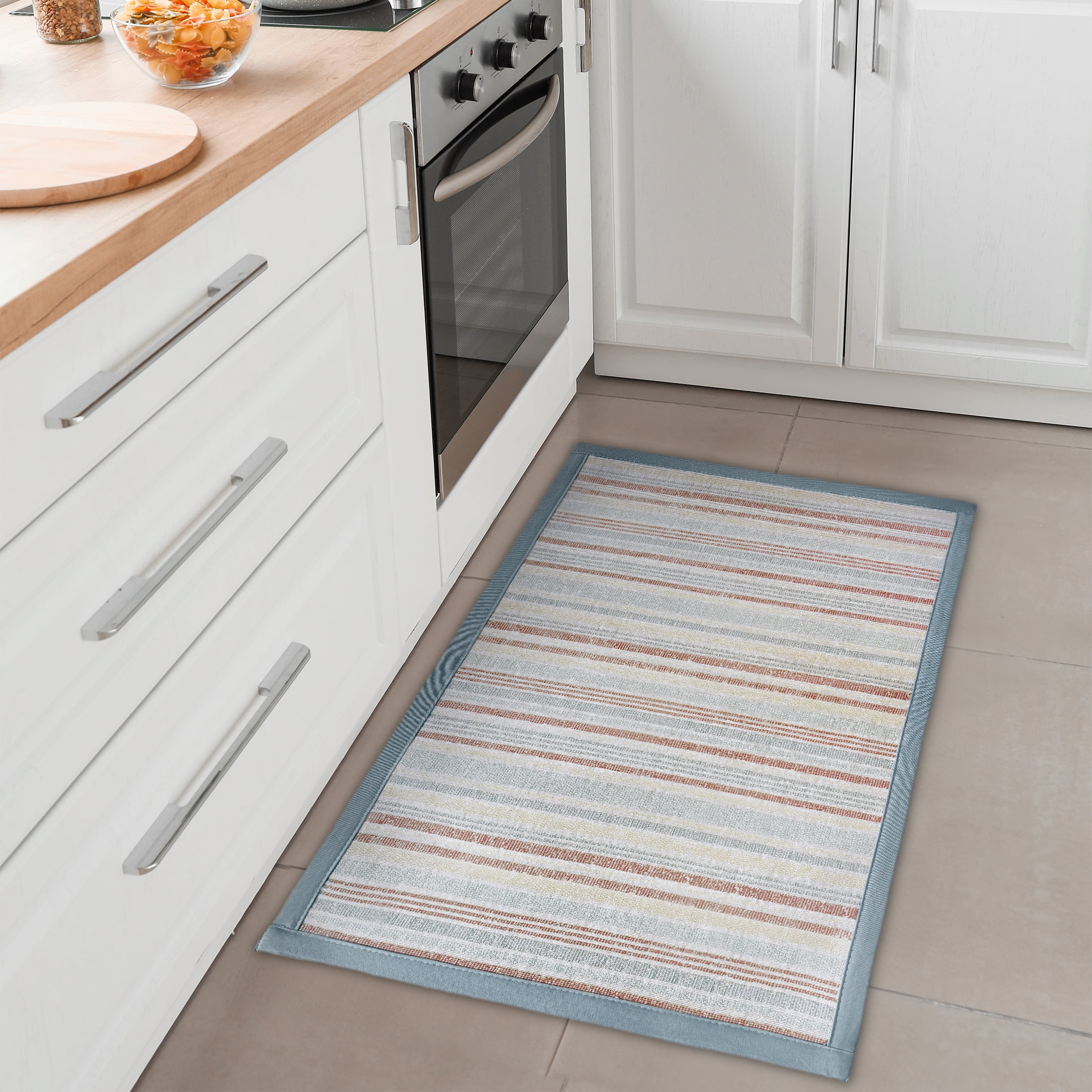 Mainstays Woven Multi Color Stripe Kitchen Mat, 30" x 20" - Walmart.com