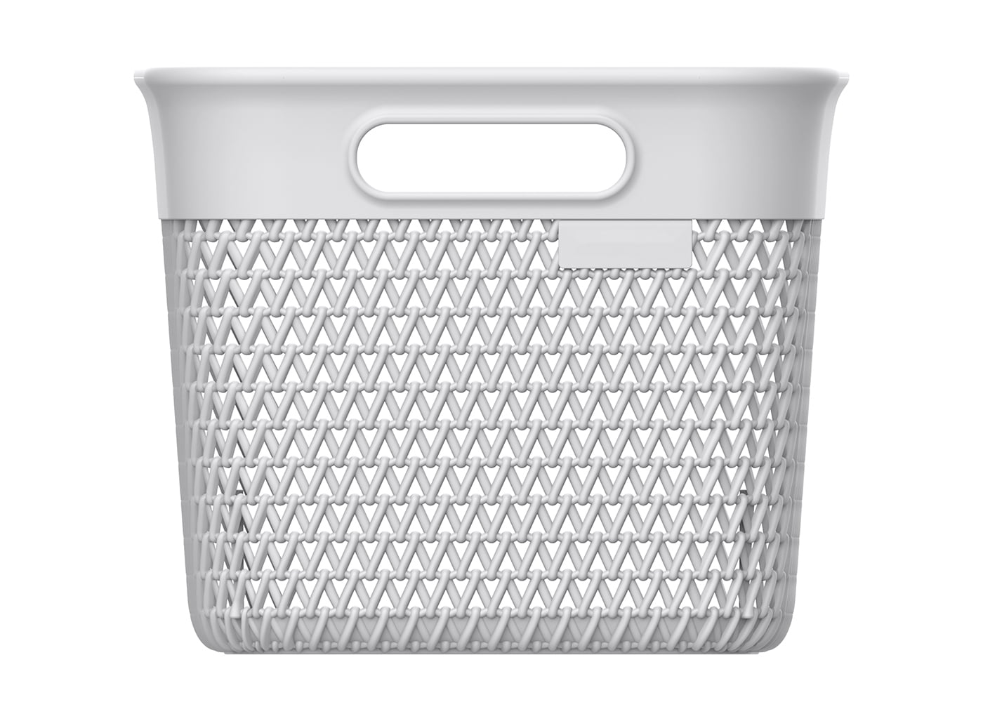 Mainstays Woven Plastic Storage Basket - White 16-Quart Wicker Design ...