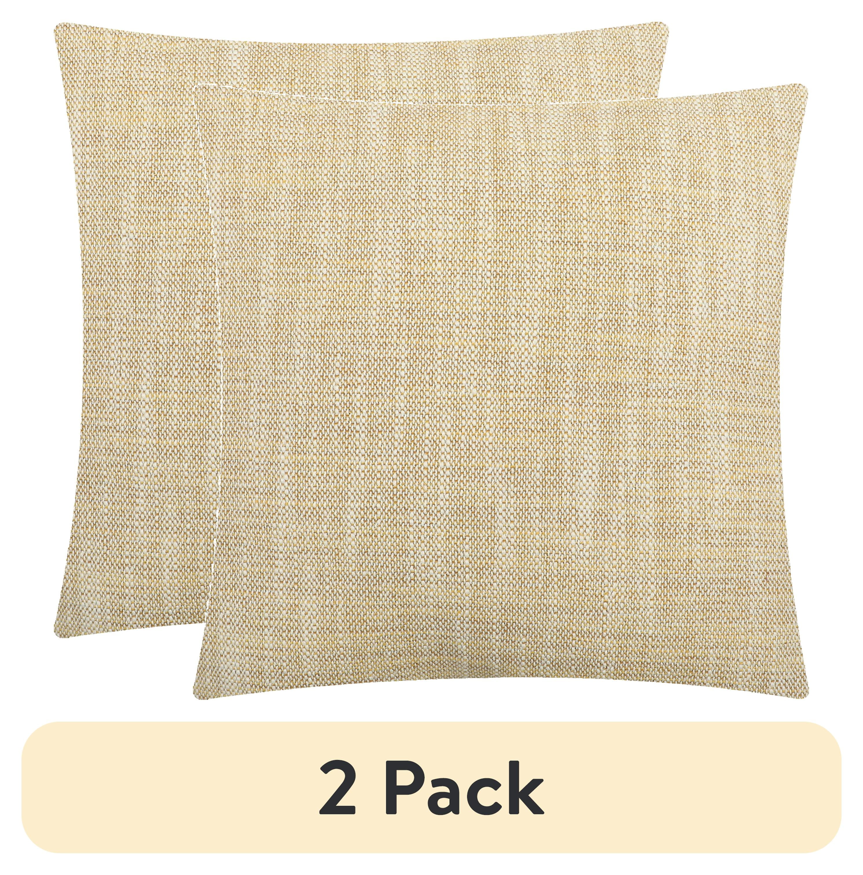 (2 pack) Mainstays Woven Slub Decorative Throw Pillow, Square, 1PC Per ...