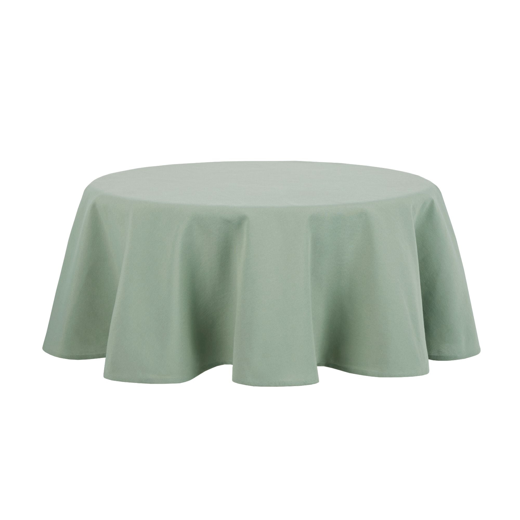 Mainstays 70-inch Round Fabric Tablecloth, Green, Easy Care Cotton ...
