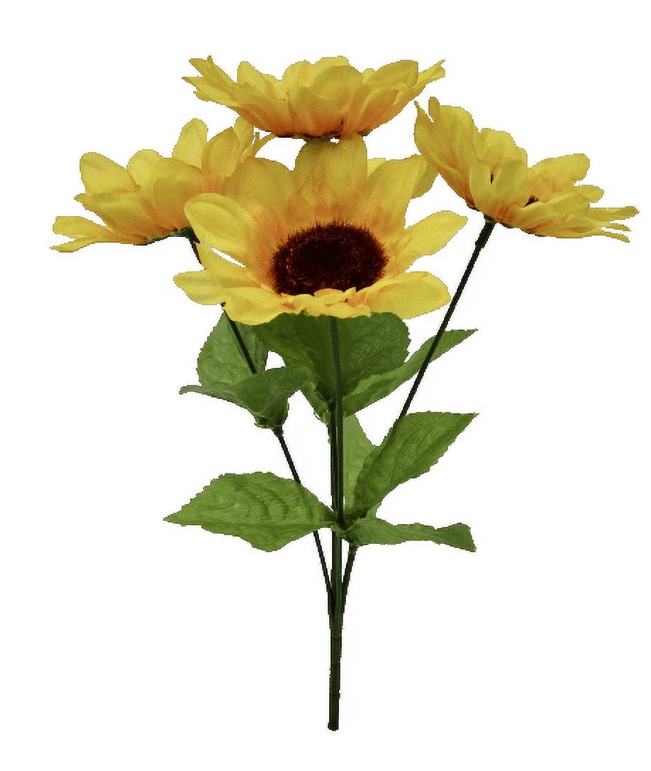 Mainstays Yellow 13” Artificial Flower Sunflower Bouquet - Walmart.com
