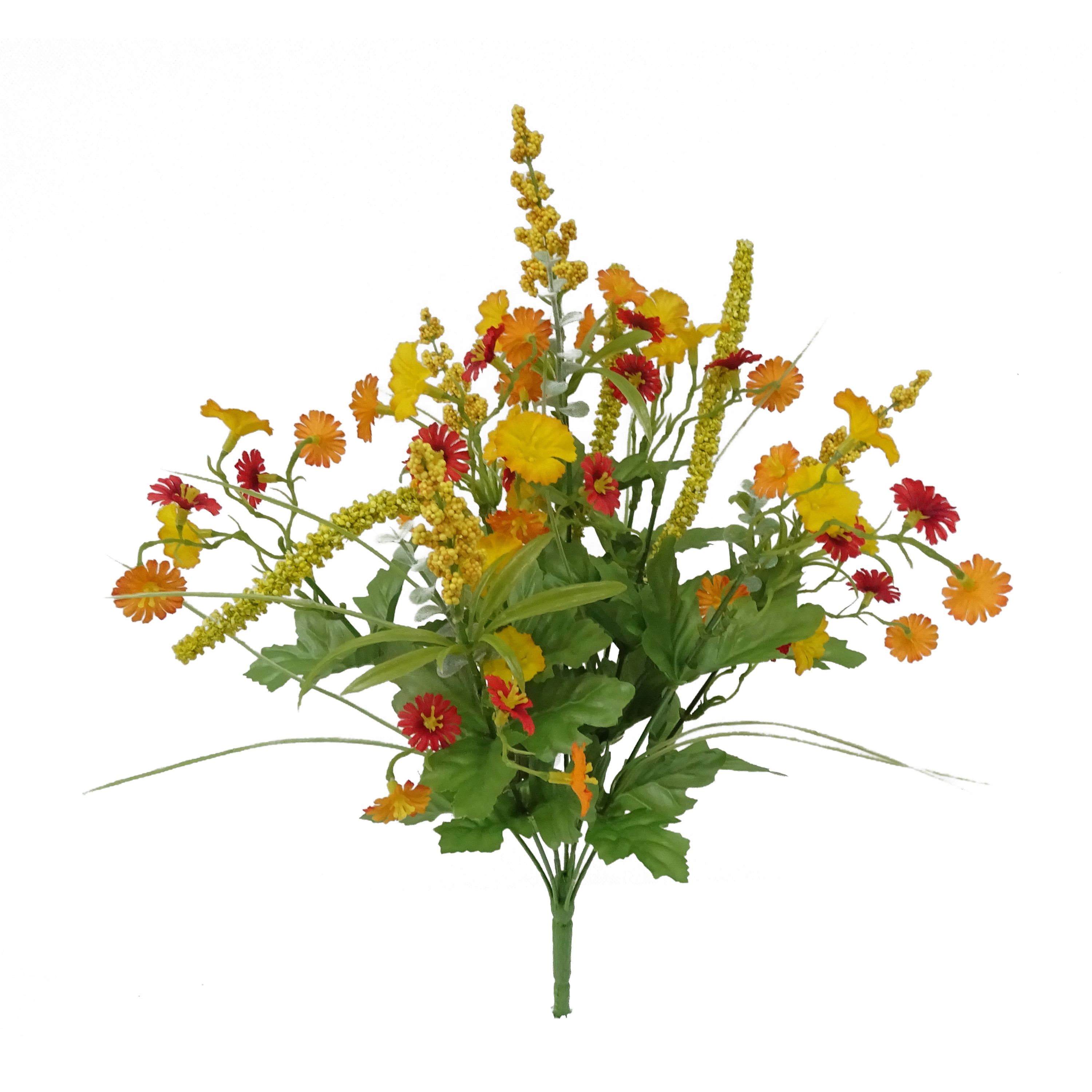 Mainstays Yellow Wildflower Mix Bush Artificial Yellow All Occasion ...