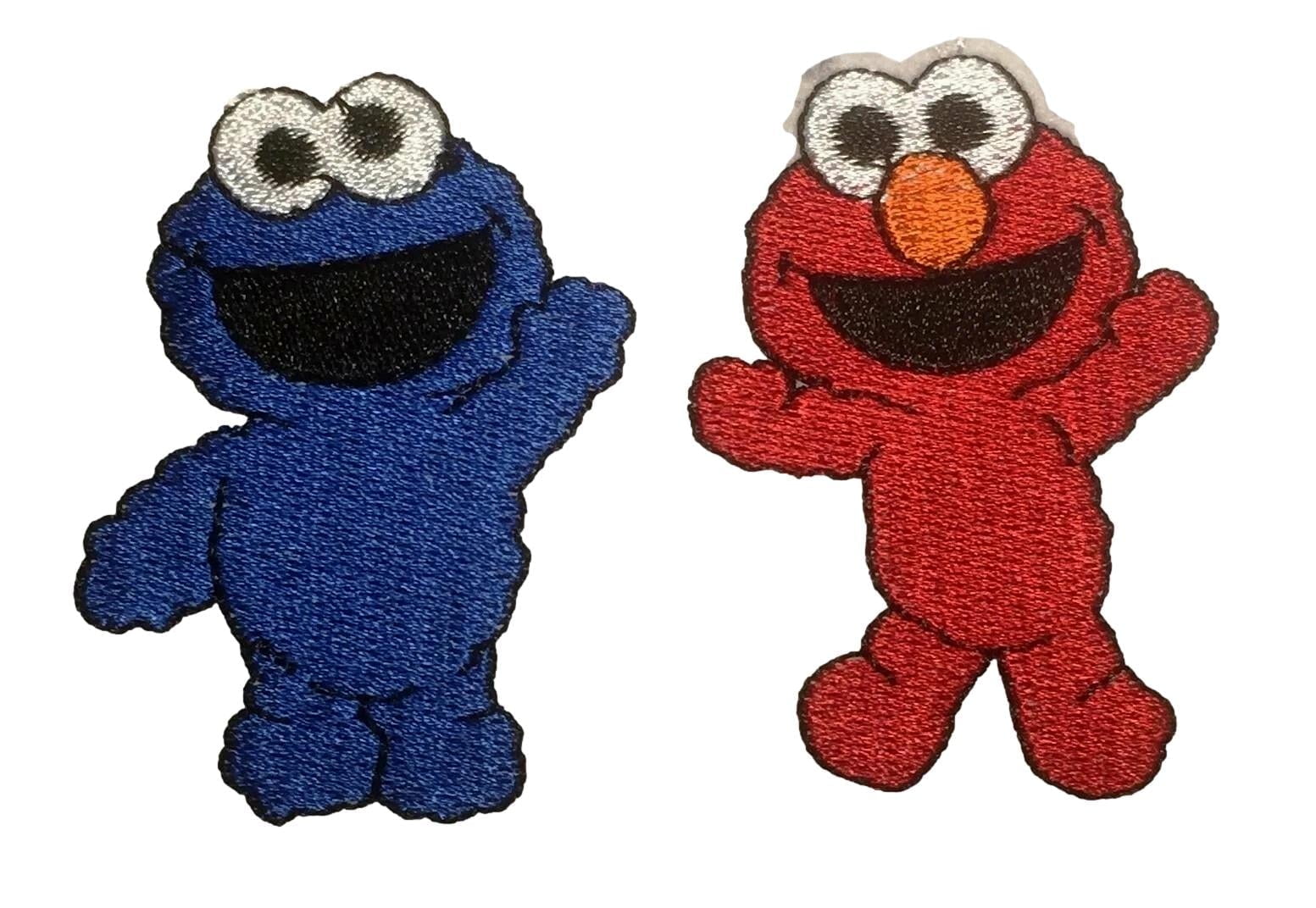 Sesame Street Elmo, Cookie Monster Iron on Patch Set, 2 Inch, 16 ...