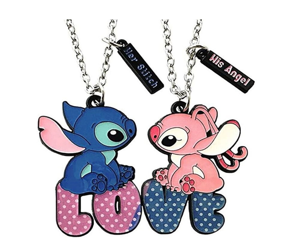 Mainstreet Classics Stitch and Angel Lovers BFF Characters Necklace, 2 ...