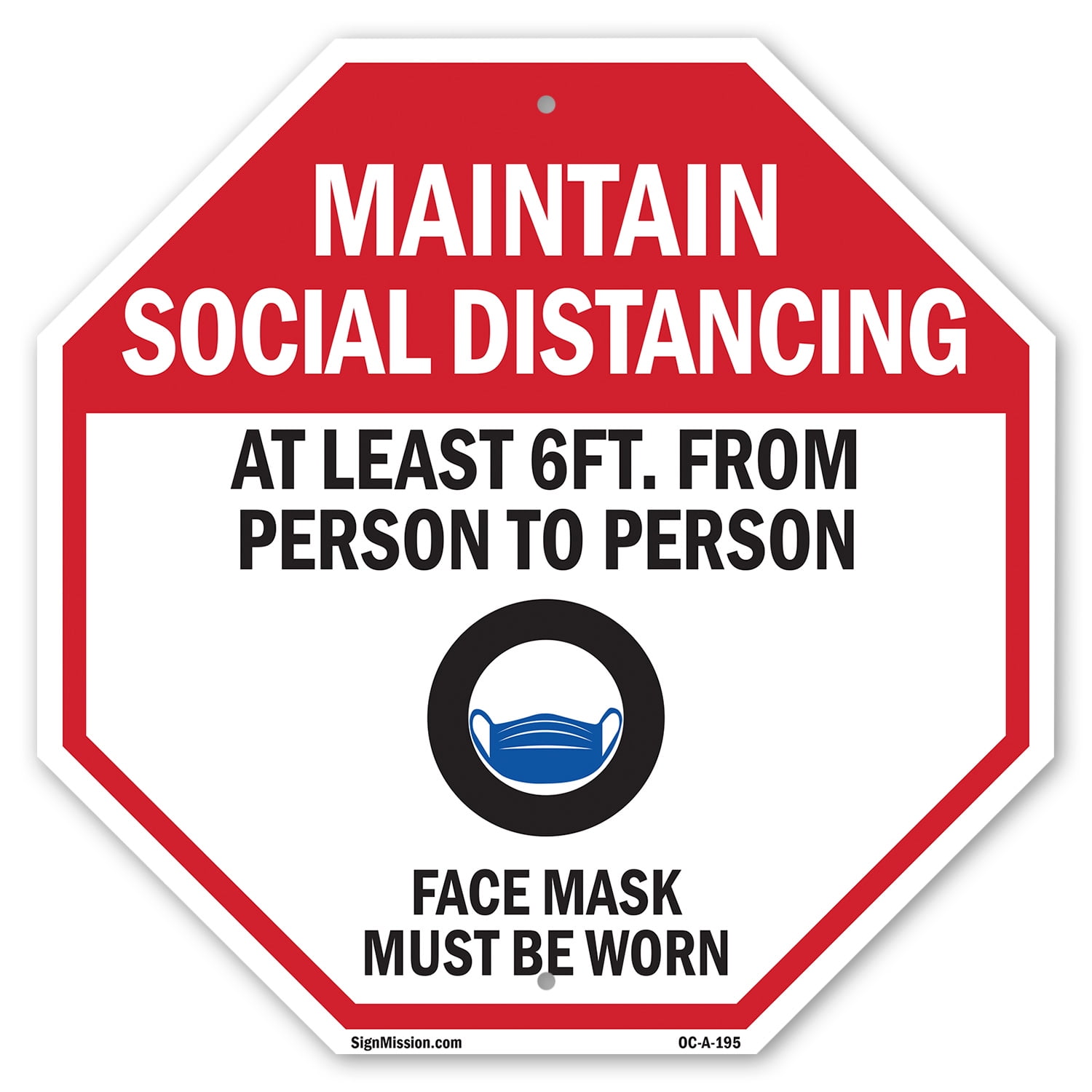 Maintain Social Distancing At Least 6ft. From Person to Person Face ...