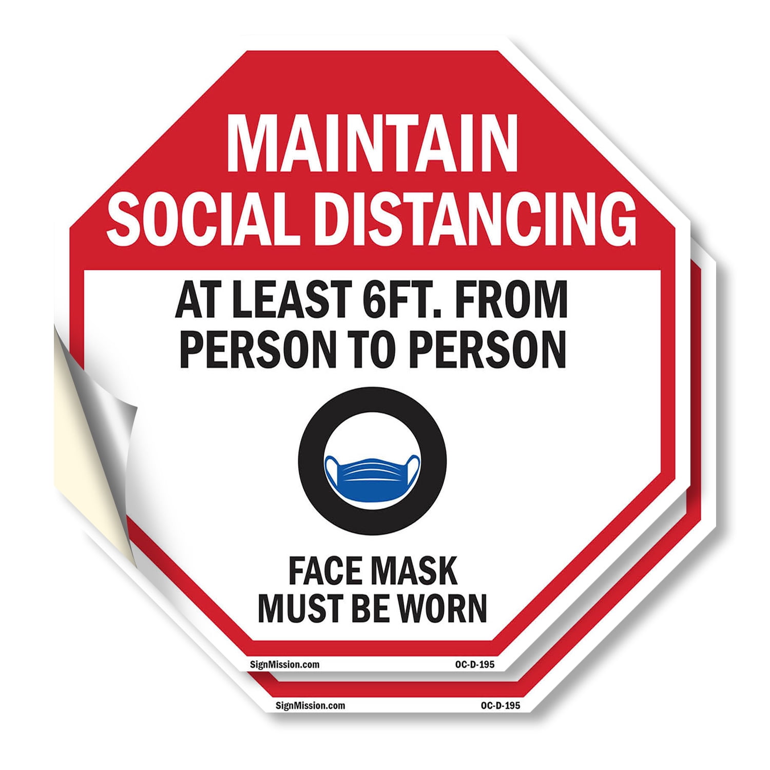 Maintain Social Distancing At Least 6ft. From Person to Person Face ...