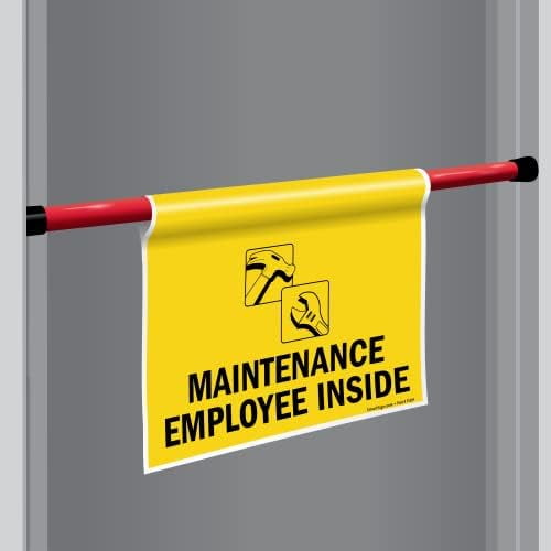 "Maintenance Employee Inside" Hanging Doorway Barricade Sign, 11.25" x ...