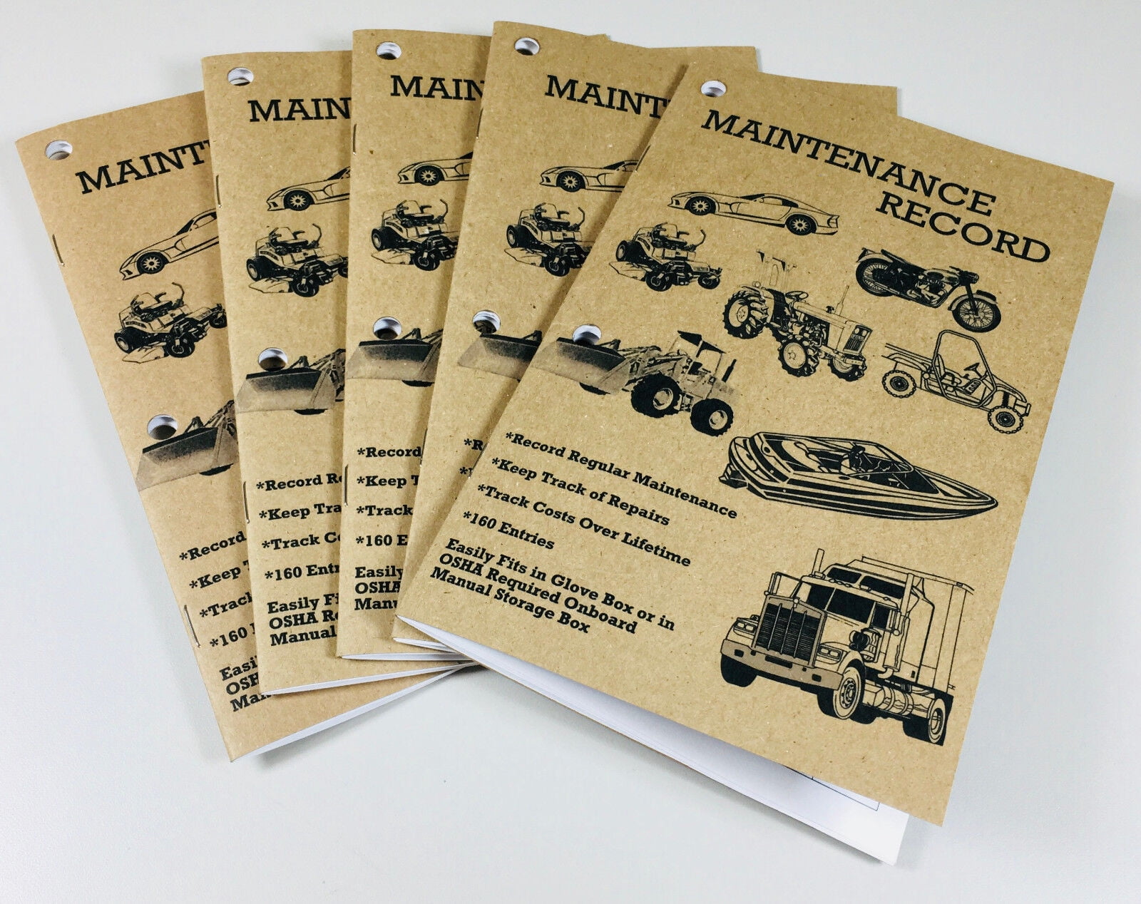 Maintenance Record Service Repair History Book, 5Pk Auto Boat Truck ...
