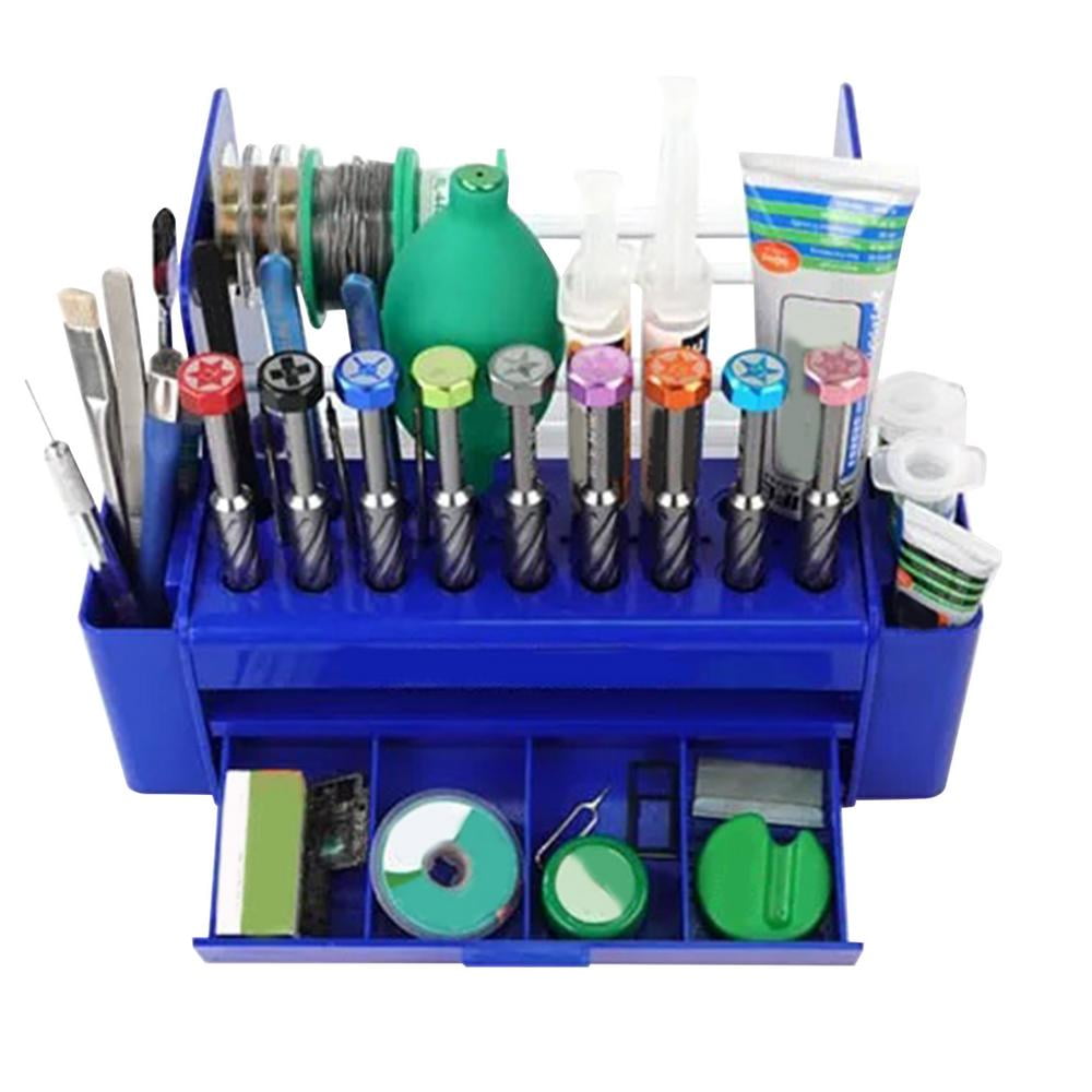 Maintenance Tool Box, Tool Container with Drawer, 26 Holes, Tweezers ...