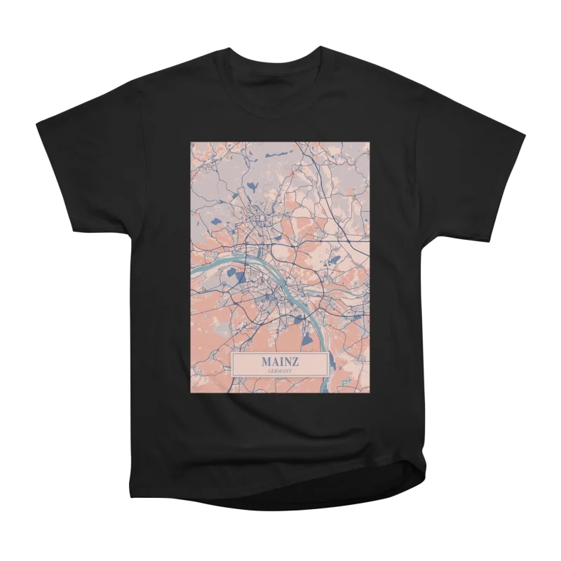 Mainz Germany Breezy City Map T-Shirt Tee Gift For Him Merch For Her ...